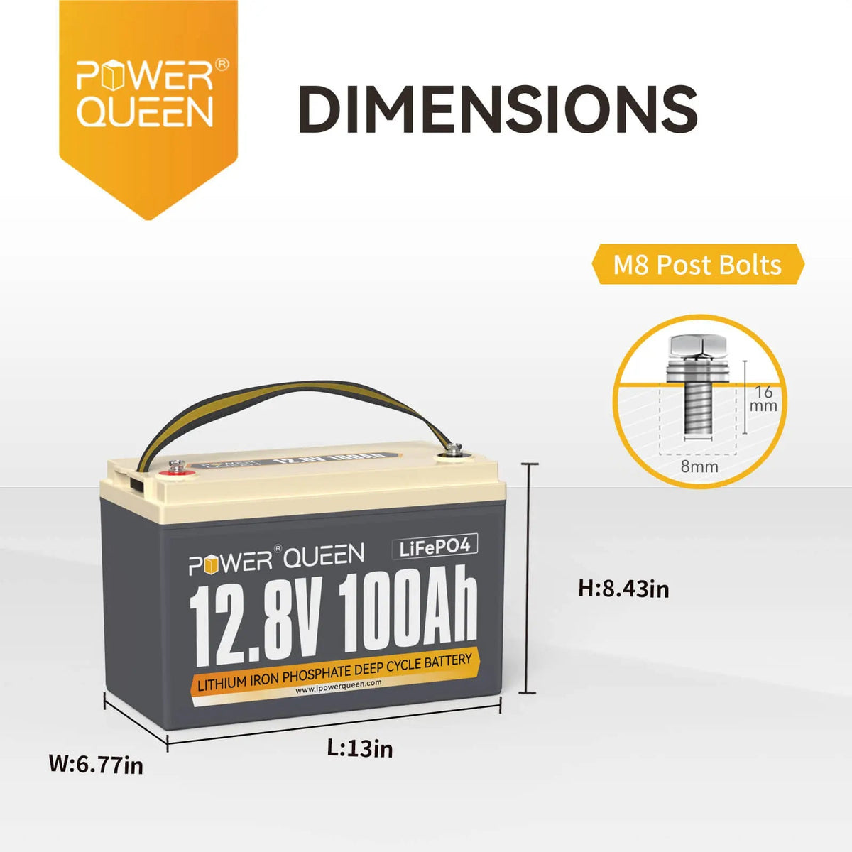 12.8V 100Ah LiFePO4 Battery, Built-in 100A BMS freeshipping ...